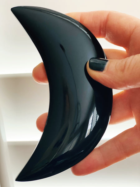 Black Obsidian Crescent Moon – The Blessed Crystal Co.